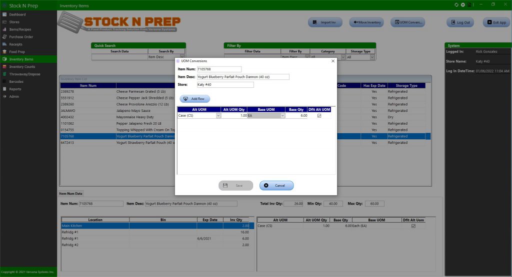 Stock N’ Prep – A Food Product Tracking Solution